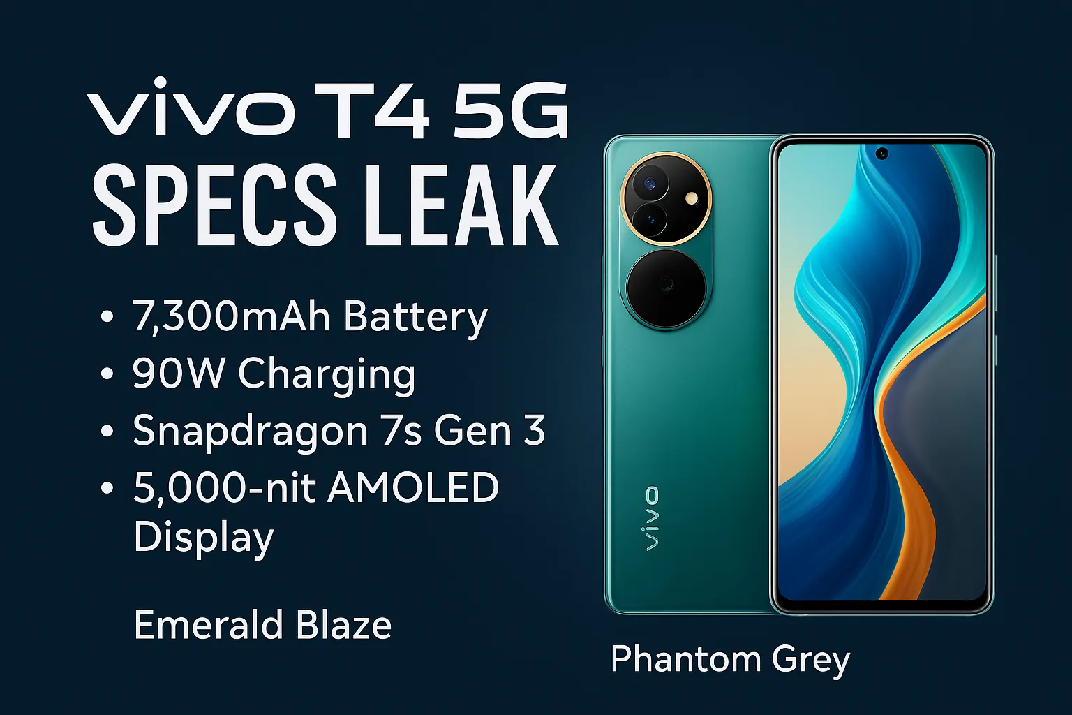 vivo T4 5G Specs Leak: 7,300mAh Battery & 90W Charging