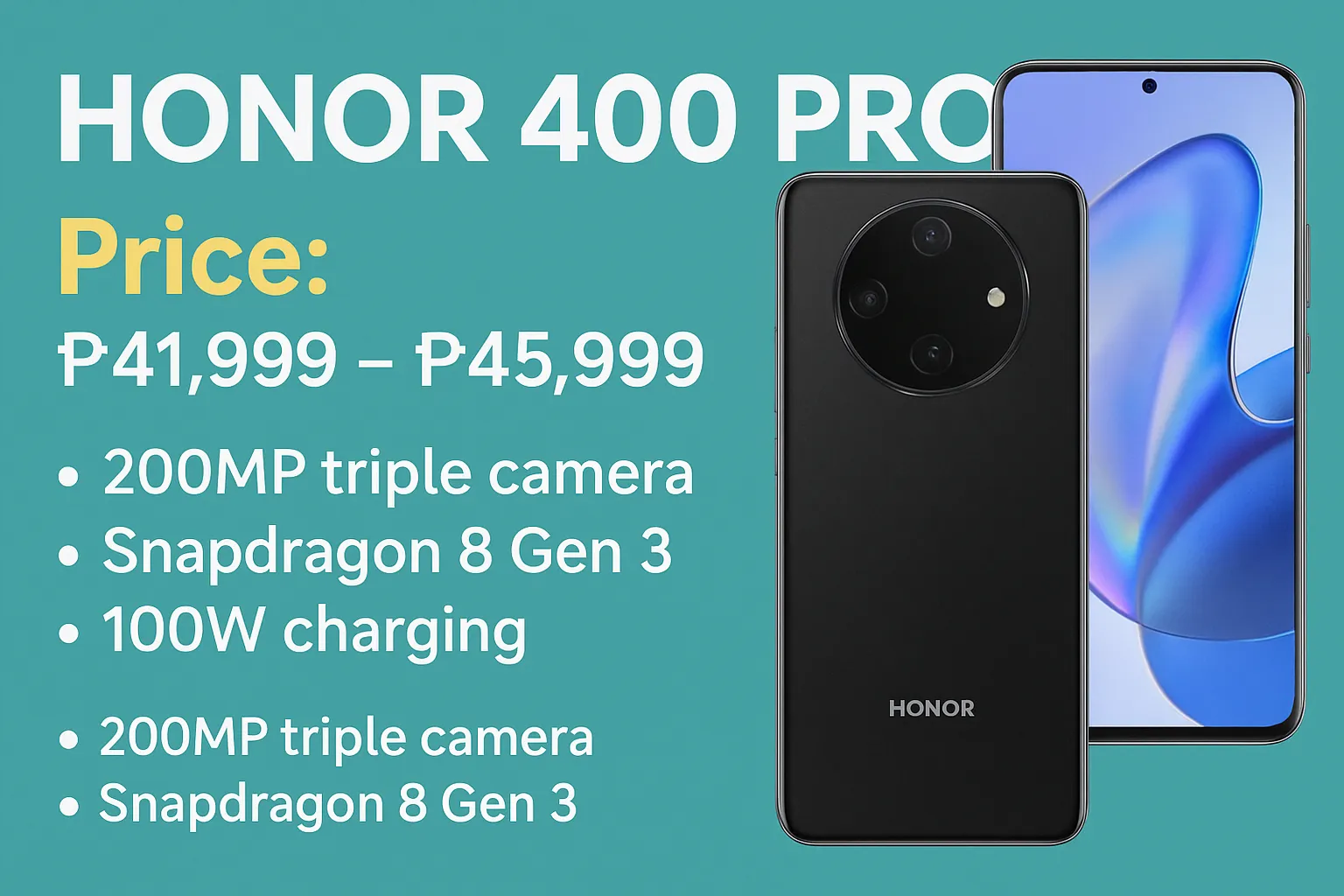 Honor 400 Pro Price PH 2025 – 200MP, SD 8 Gen 3