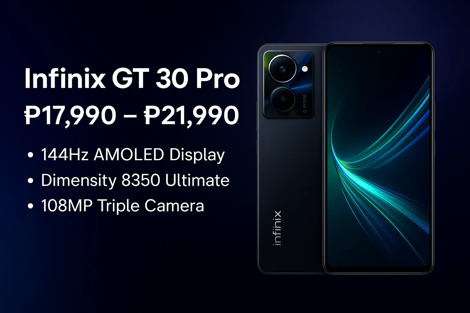 Infinix GT 30 Pro Price PH (2025) – 144Hz AMOLED Display