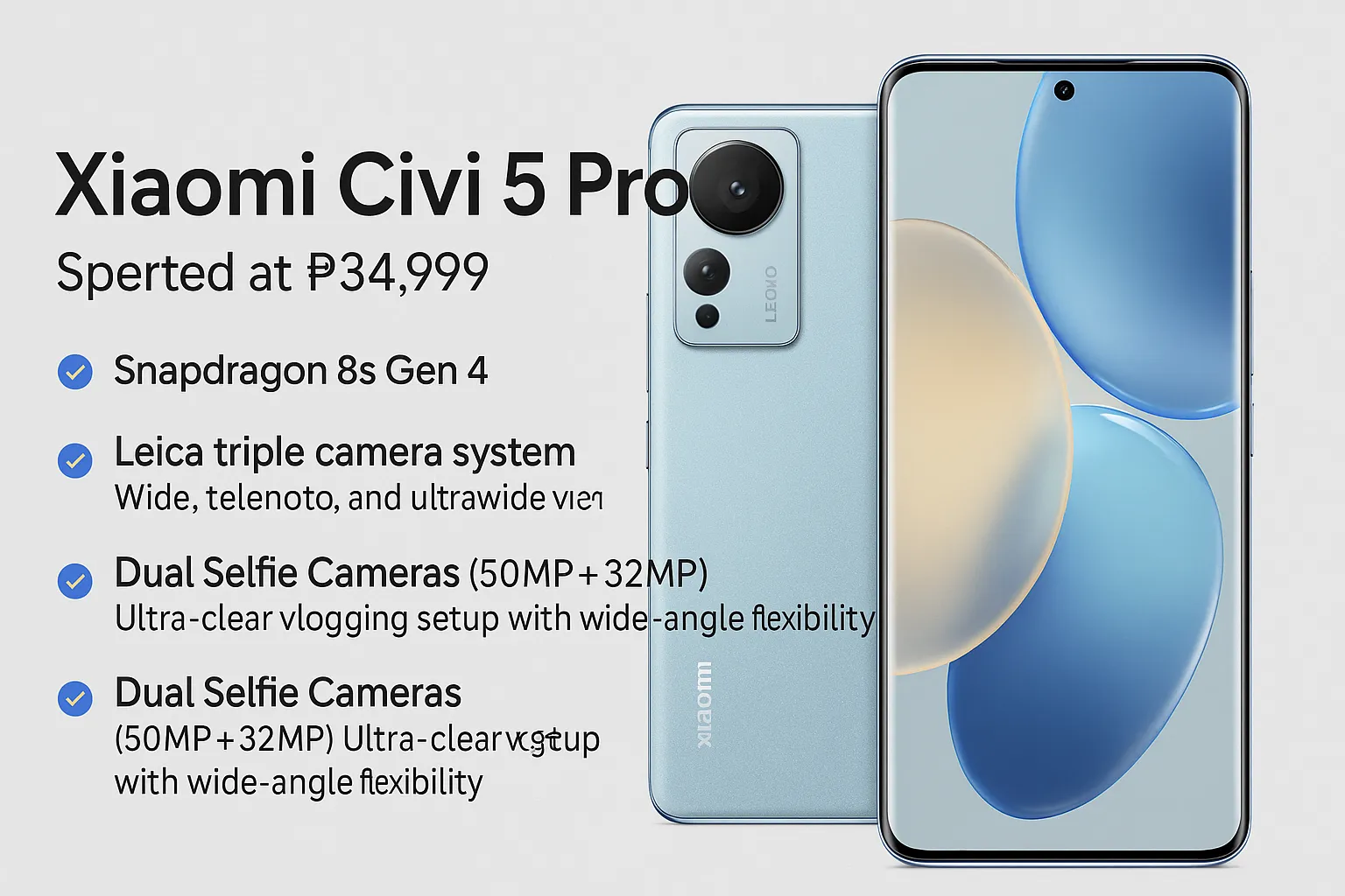 Xiaomi Civi 5 Pro Price PH 2025 – Leica Cameras, 6000mAh, 80W