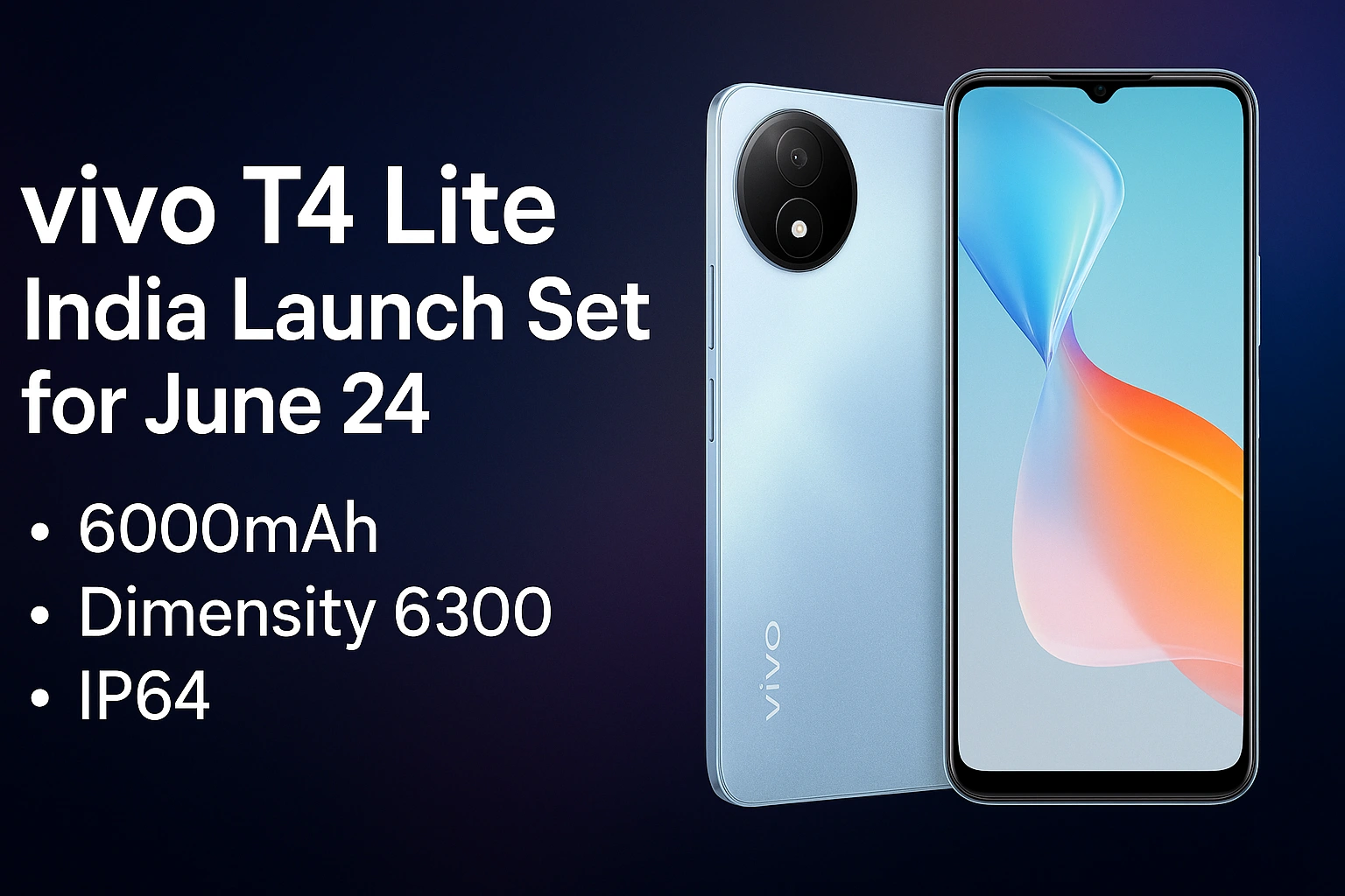 vivo T4 Lite India Launch – June 24, 6000mAh, Dimensity 6300