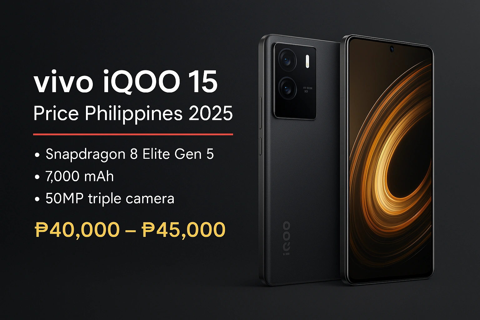 vivo iQOO 15 Price PH – Snapdragon 8 Gen 5, 7000mAh, 100W Charging