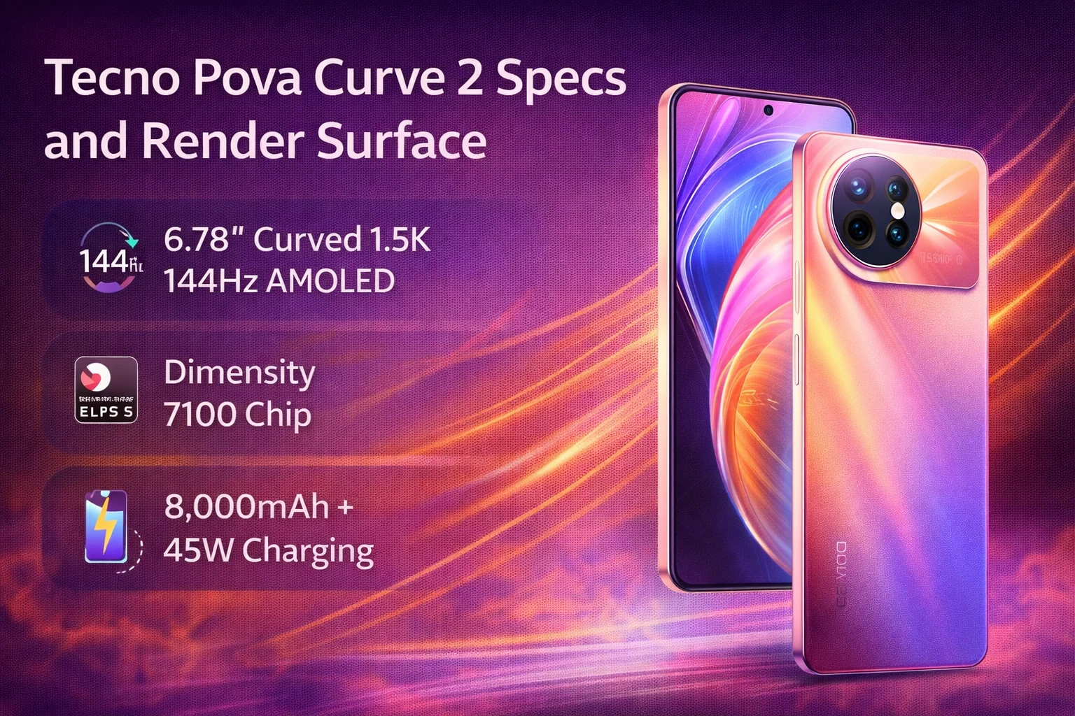 Tecno Pova Curve 2 Specs Leak: 8,000mAh + 144Hz